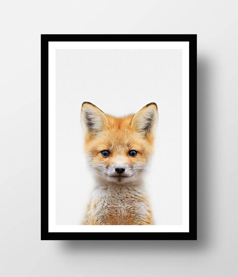 Fox Cub Print Woodland Nursery Woodland Nursery Decor | Etsy