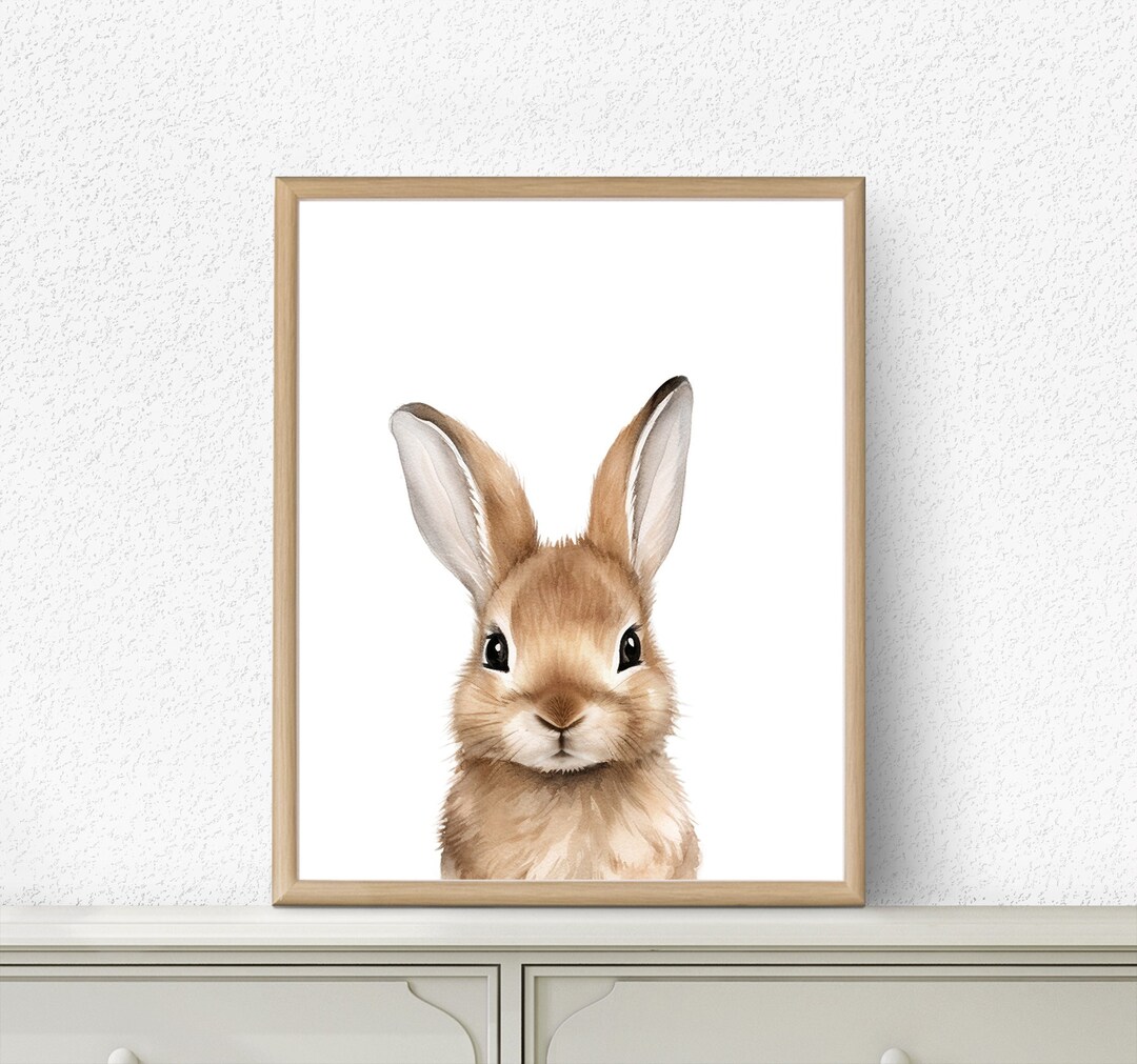Baby Rabbit Print, Woodland Animal Prints, Nursery Printable Wall Art ...