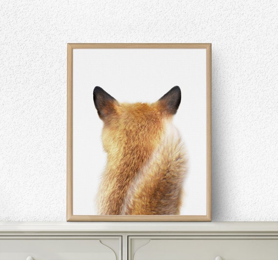 Fox Cub Tail Print Woodland Animals Woodlands Decor Baby | Etsy
