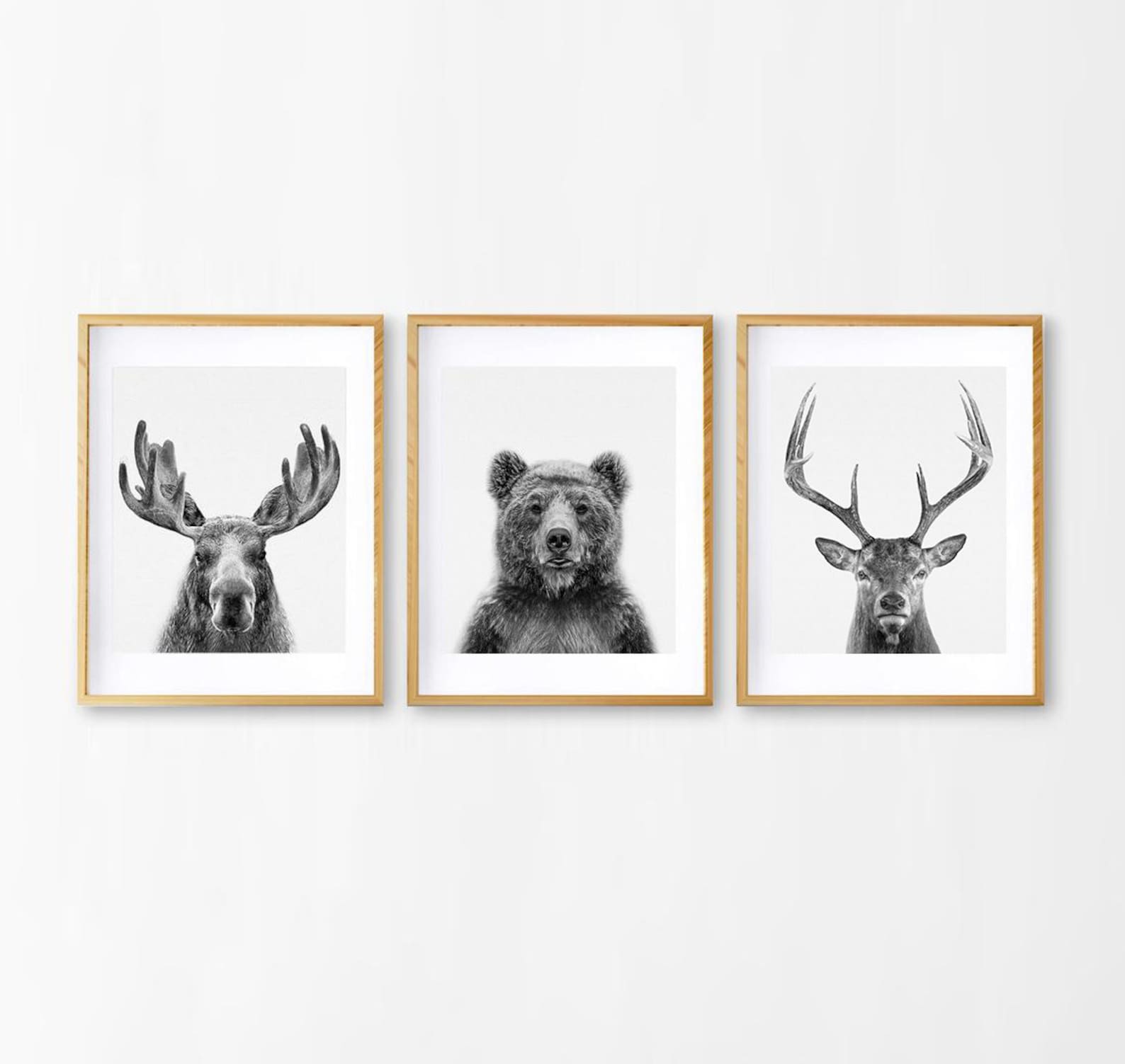 Woodland Animals Print Nursery Wall Art Decor Set of 3 | Etsy