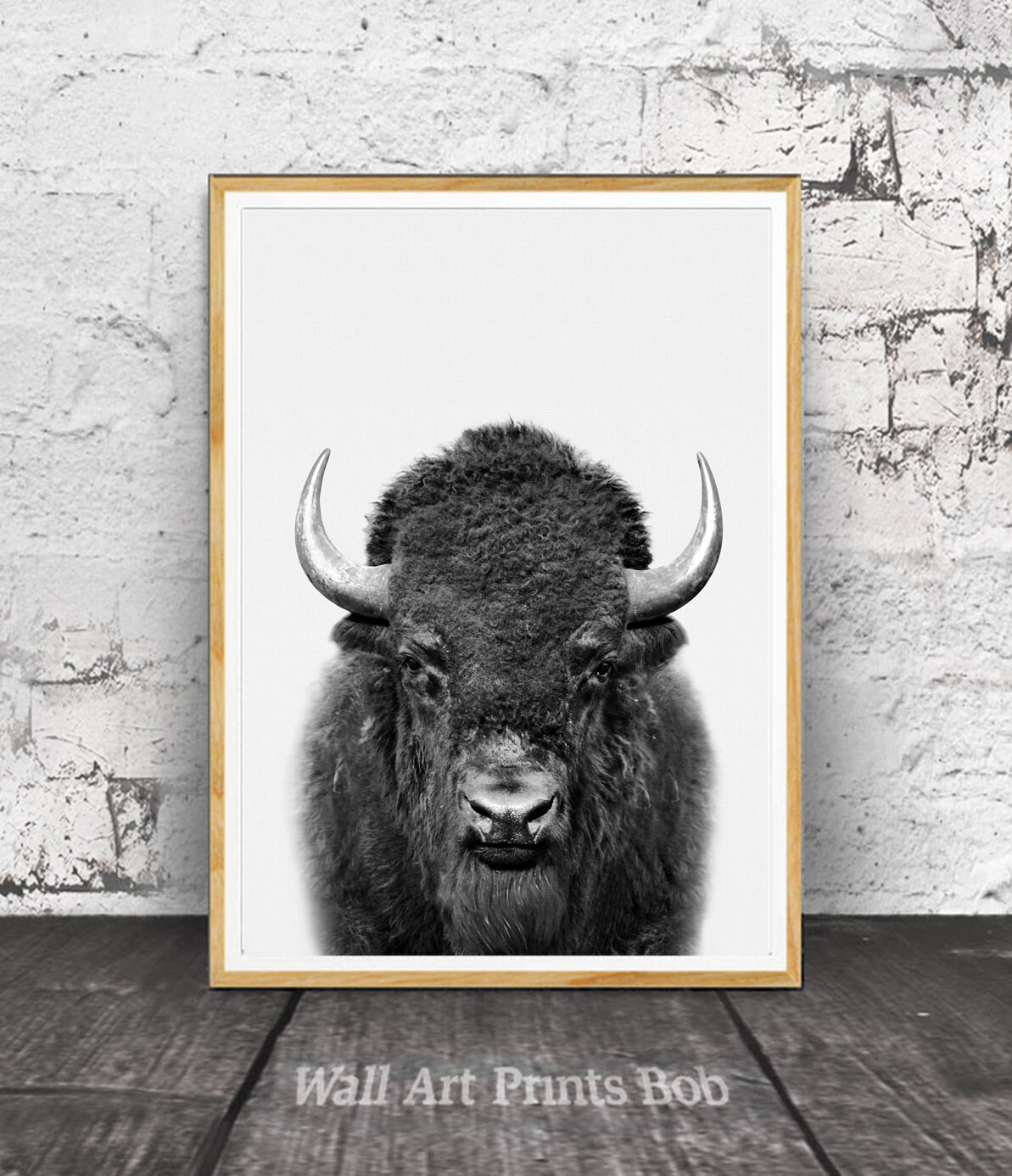 Bison Print Buffalo Print Bison Wall Art Nursery Decor - Etsy