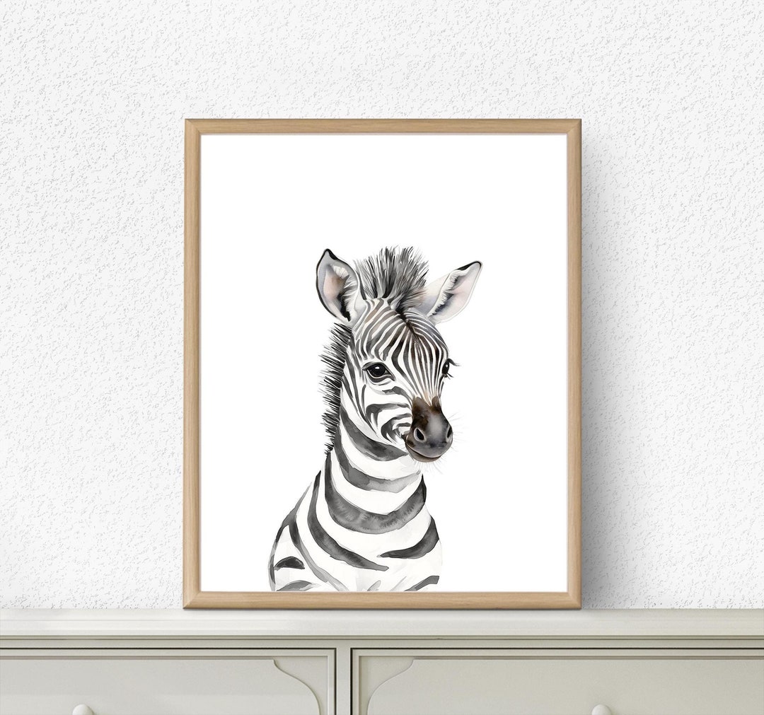 Baby Zebra Print, Safari Animal Prints, Nursery Printable Wall Art ...