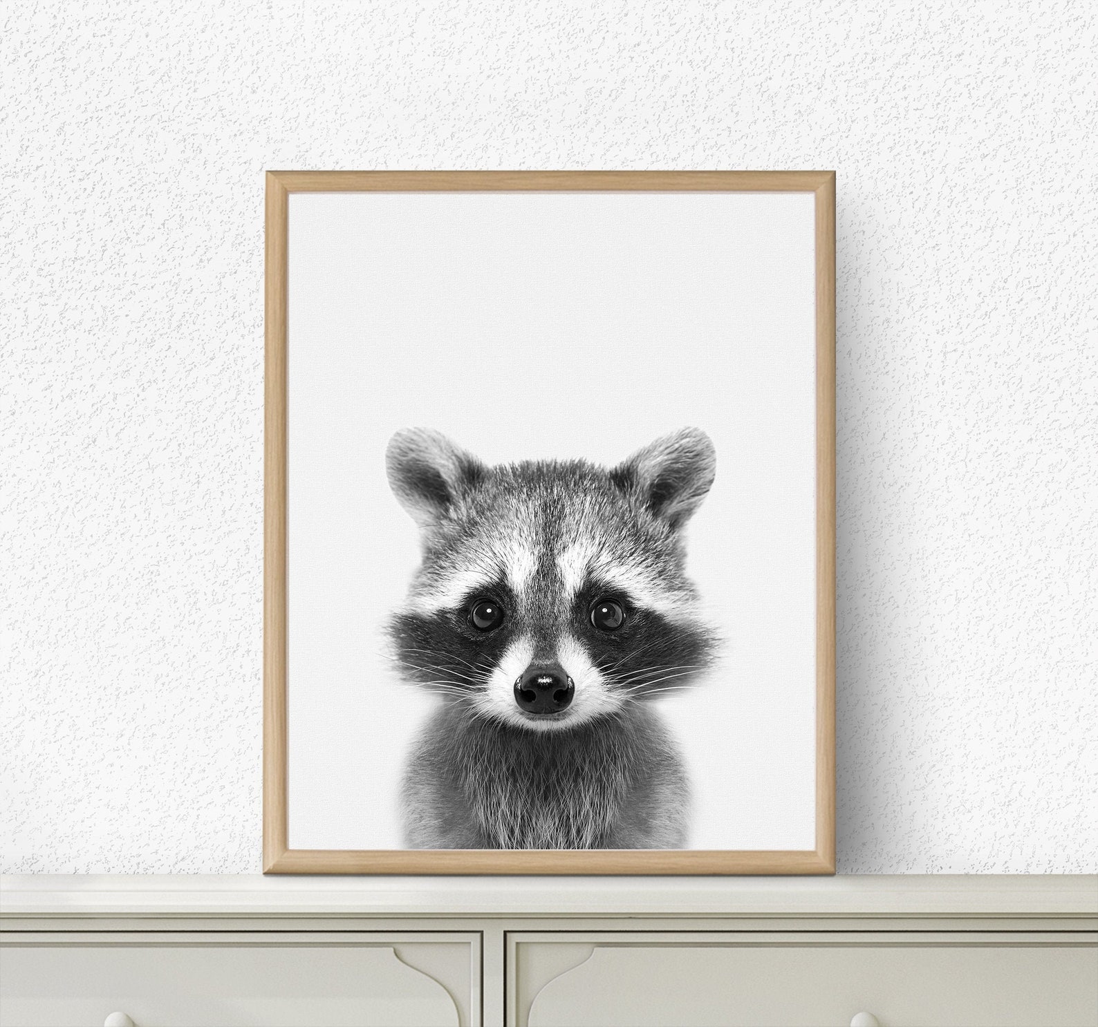 Racoon Print Nursery decor Baby Animal Prints Woodland | Etsy