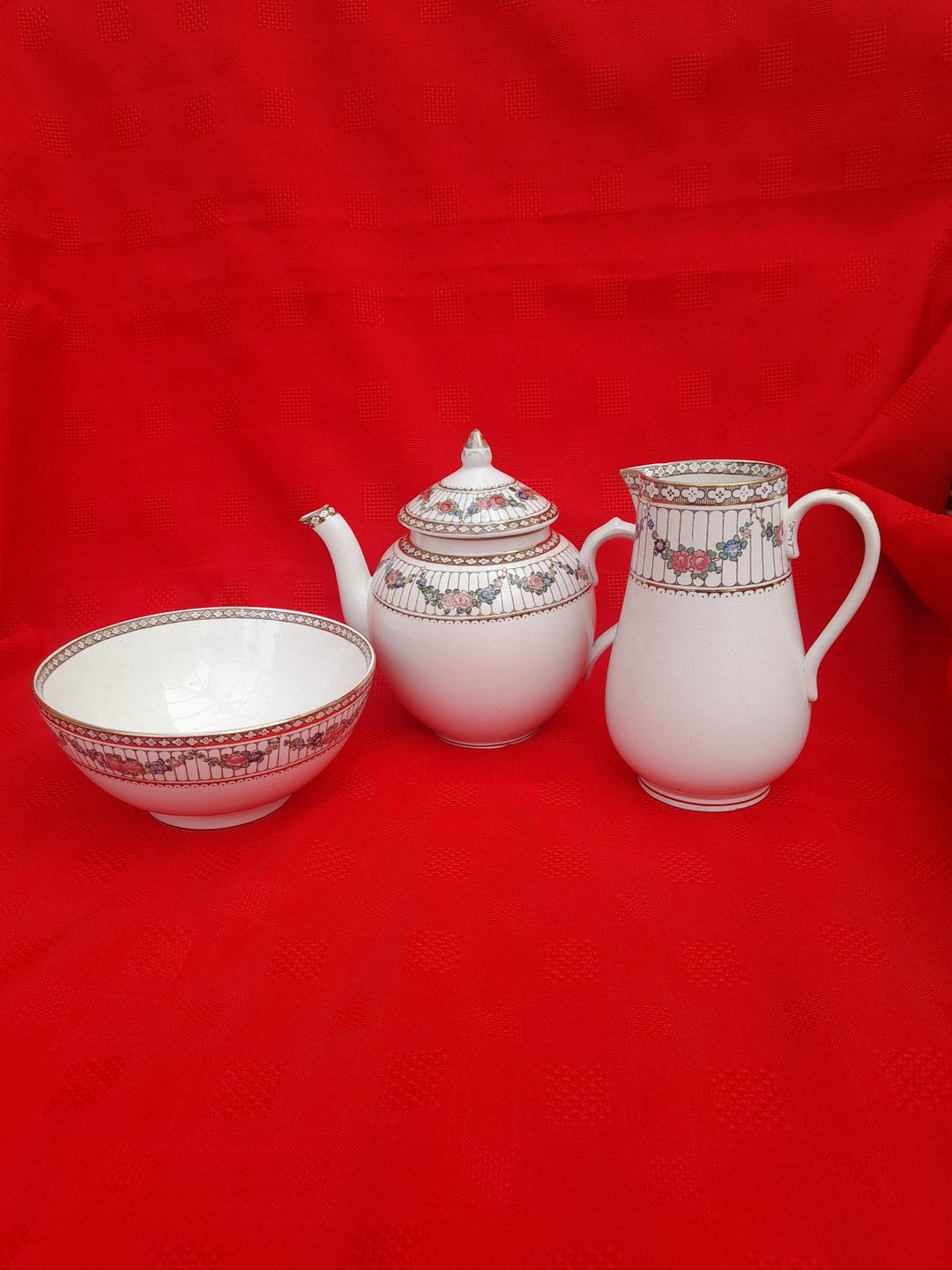 Antique 3 Piece Tea Set Booths Silicone China - Etsy
