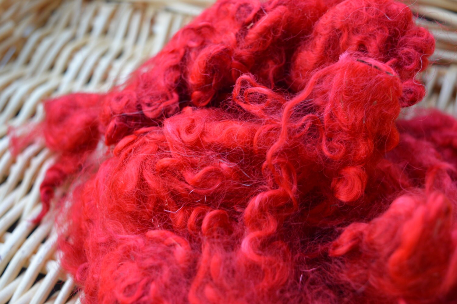 Red Wool Locks, 1oz, Hand Dyed Wool Locks, Felting, Fleece, Spinning ...