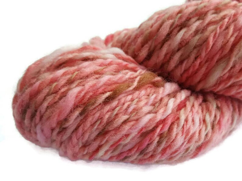 Hilo de lana rosa, hilo de lana merino, hilo hecho a mano, hilo de ...