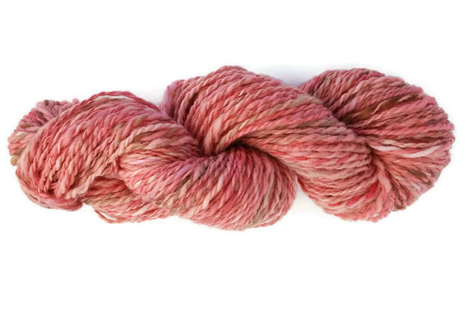 Hilo de lana rosa, hilo de lana merino, hilo hecho a mano, hilo de ...