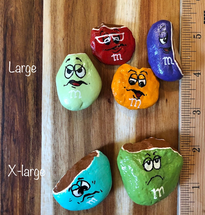 ROCK “CANDY”, Handpainted Rocks, Pebbles, M&m Look Alike, Faux Candy ...
