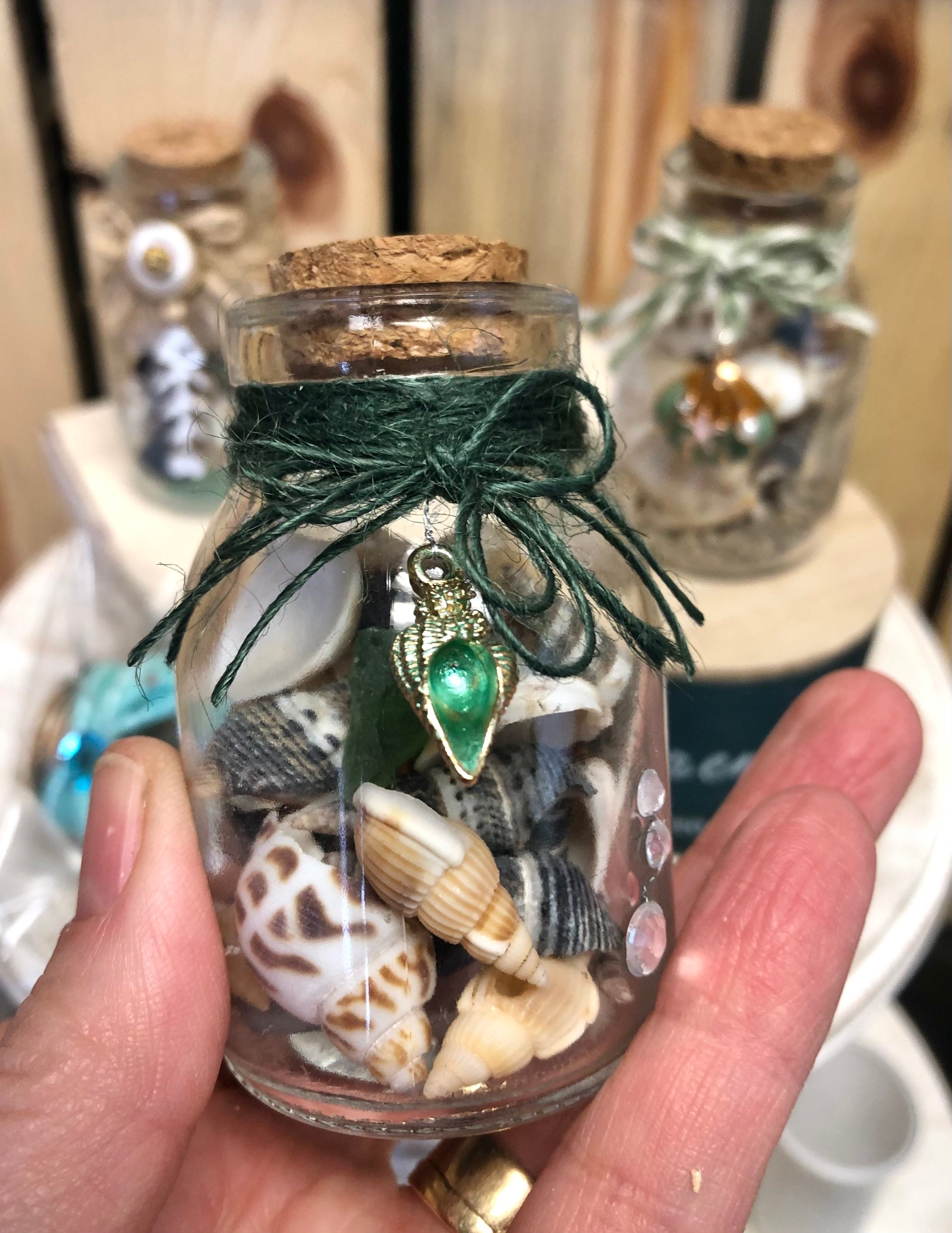 Beach Decor Bottle of Seashells and Beach Glass Little Jar - Etsy