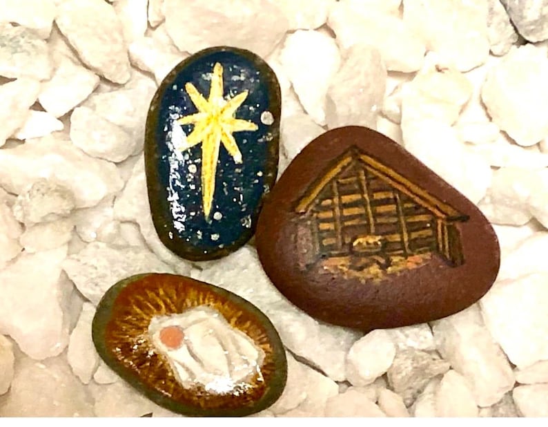 NATIVITY STORY STONES, Hand Painted Rocks, 9 Piece Set - Etsy