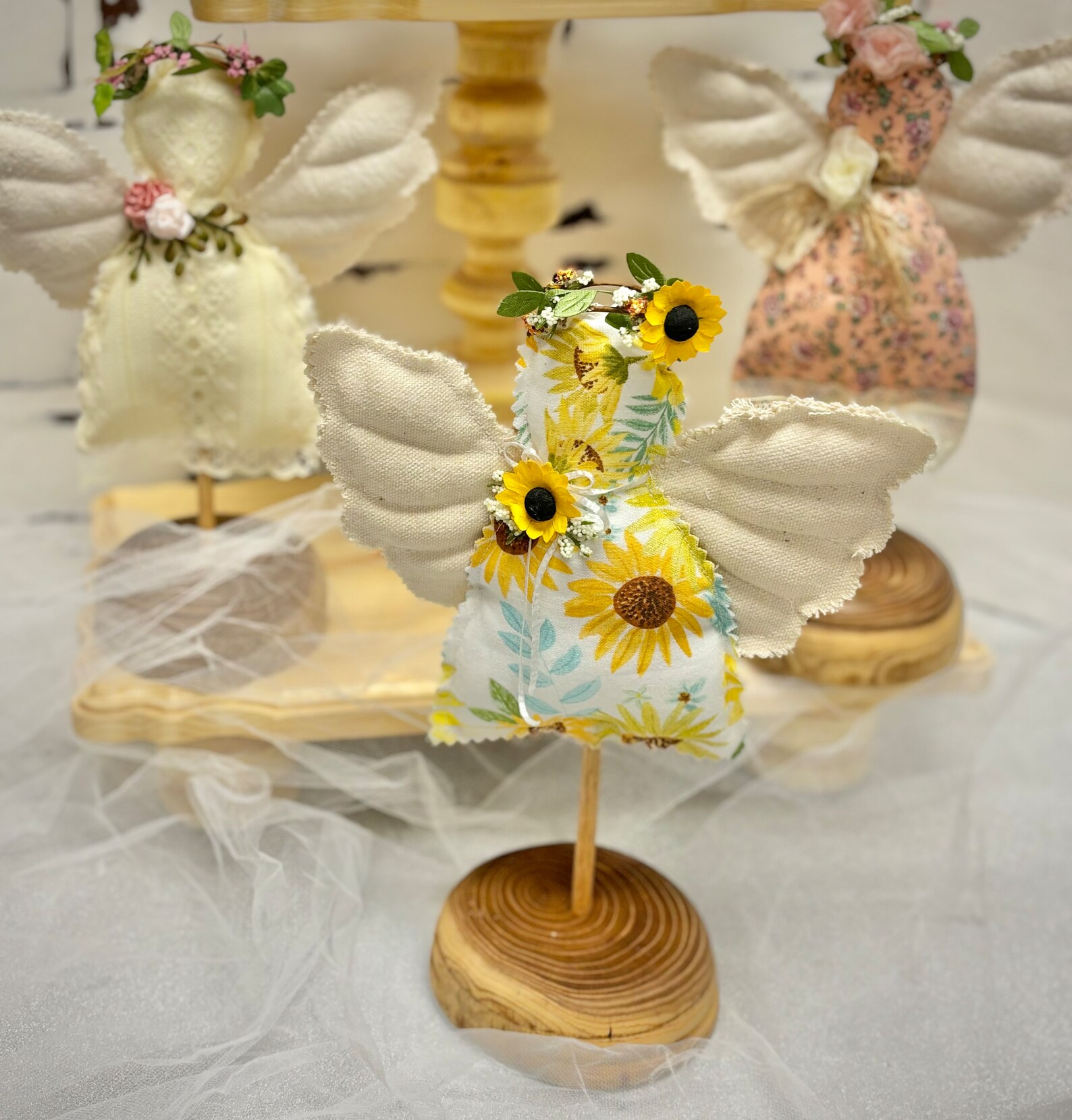 Angels, Garden Angels, on a Stand, Cloth Angel, Spring Decor. - Etsy