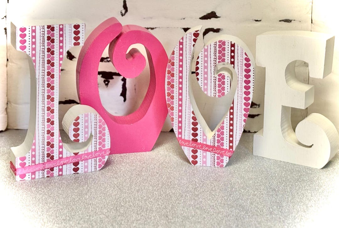 Valentine Blocks, Love, Wood Letters, Chunky Letters - Etsy