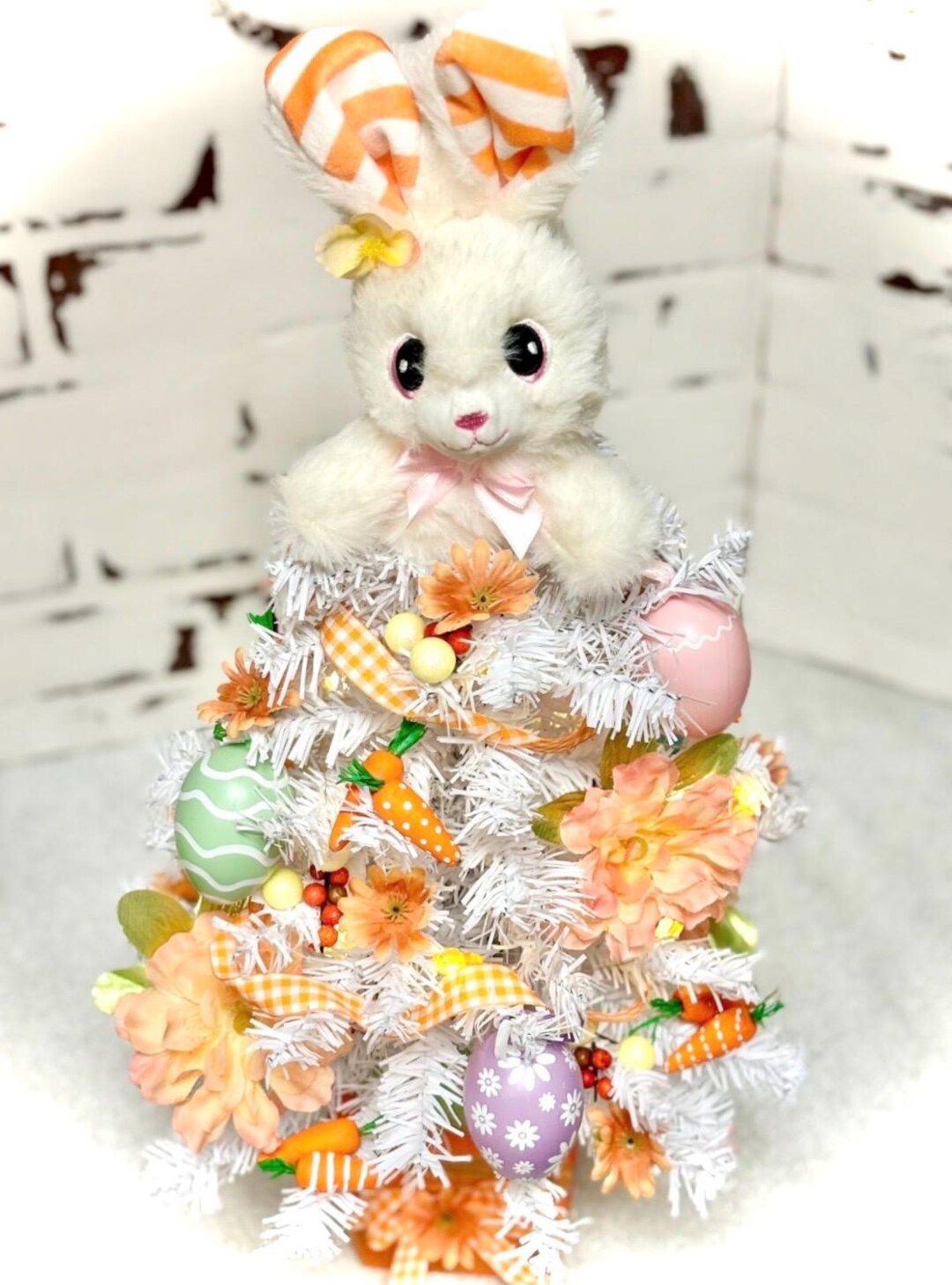 Easter Tree, Table Top, Bunny Centerpiece, Pre-lit and Decorated ...