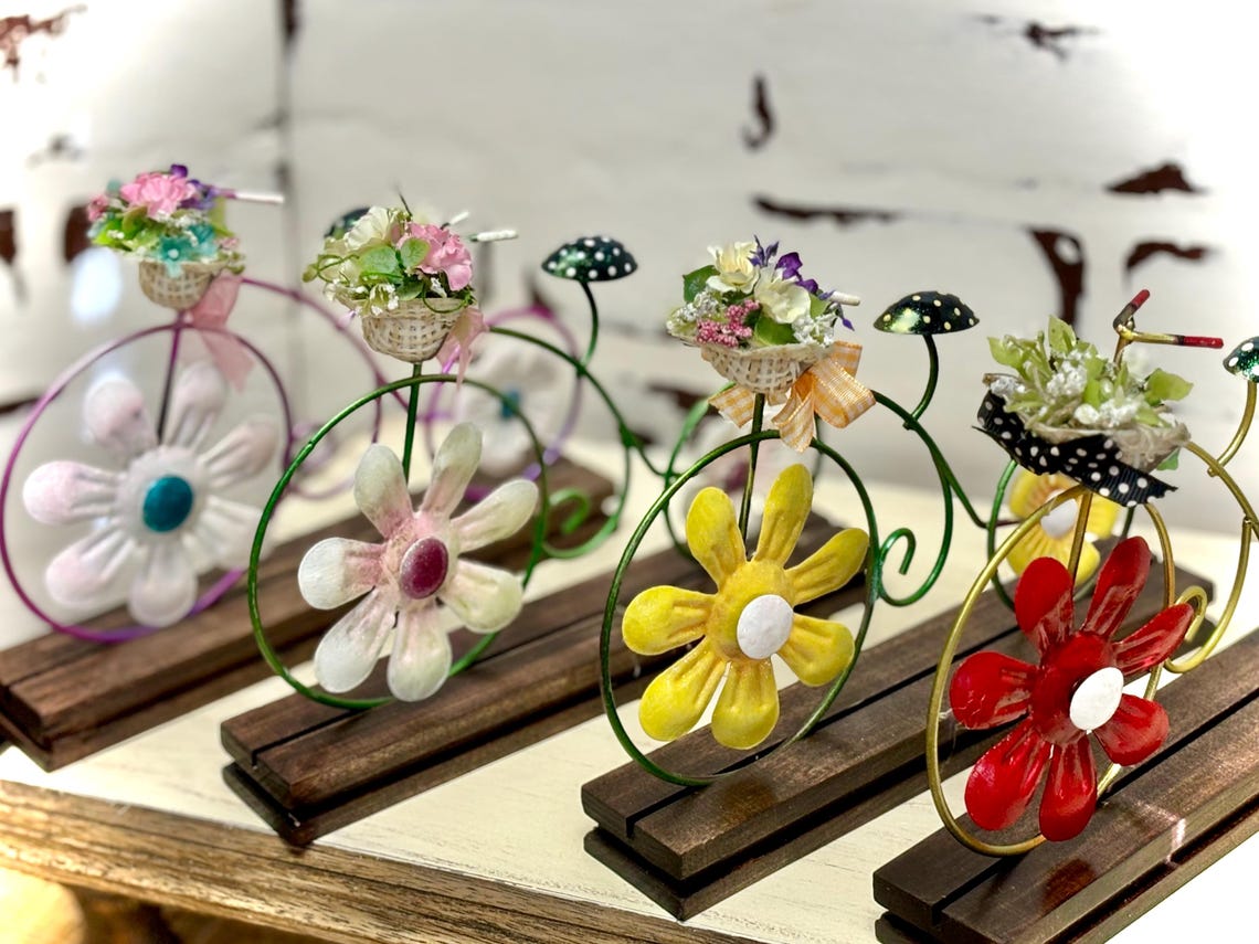 Little Bicycle, Tiered Tray Decor, Shelf Decor, Summer, Bicyclist - Etsy
