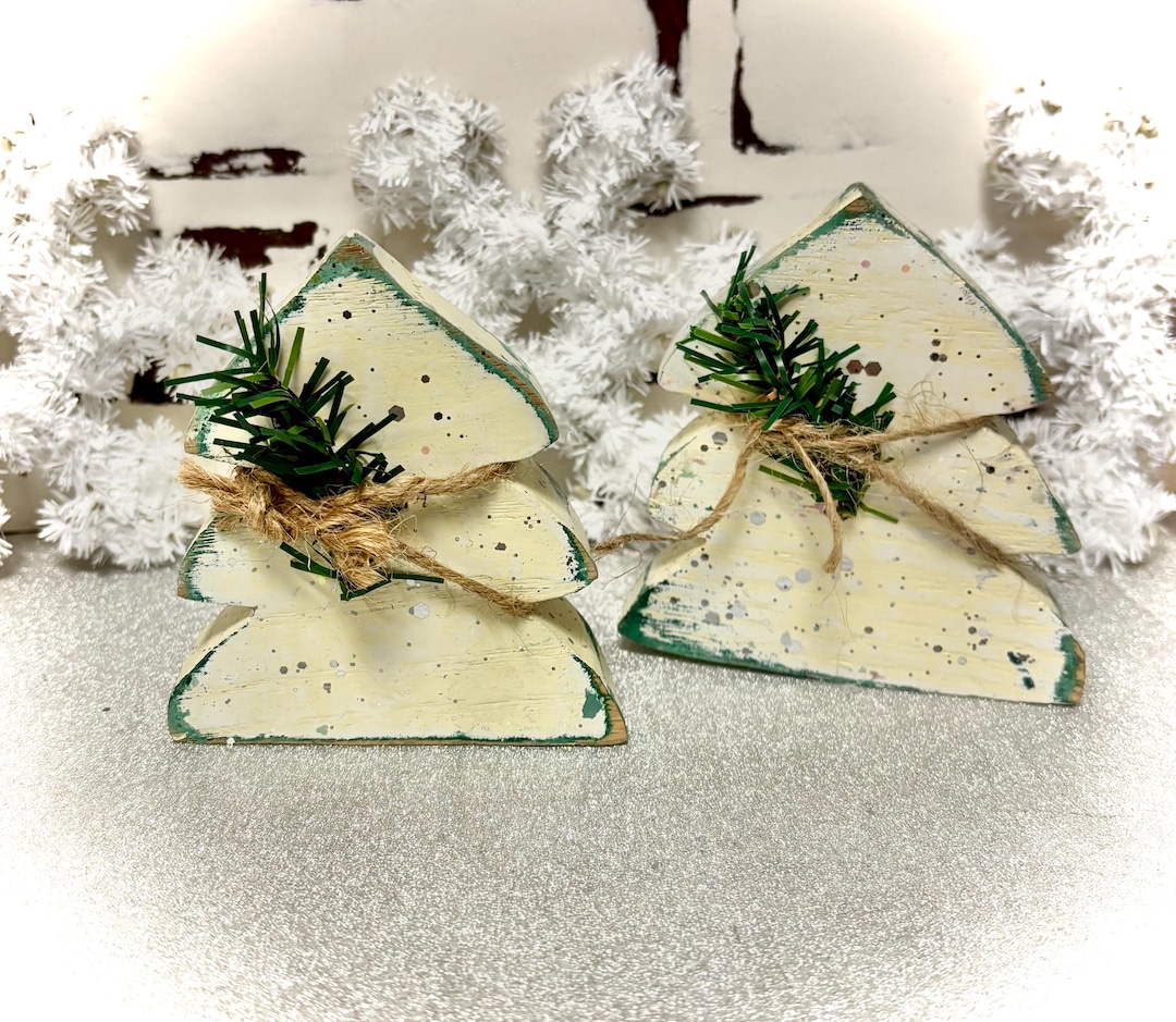 Chunky Wood Trees, Christmas Trees, Weathered Look, Reclaimed Wood - Etsy
