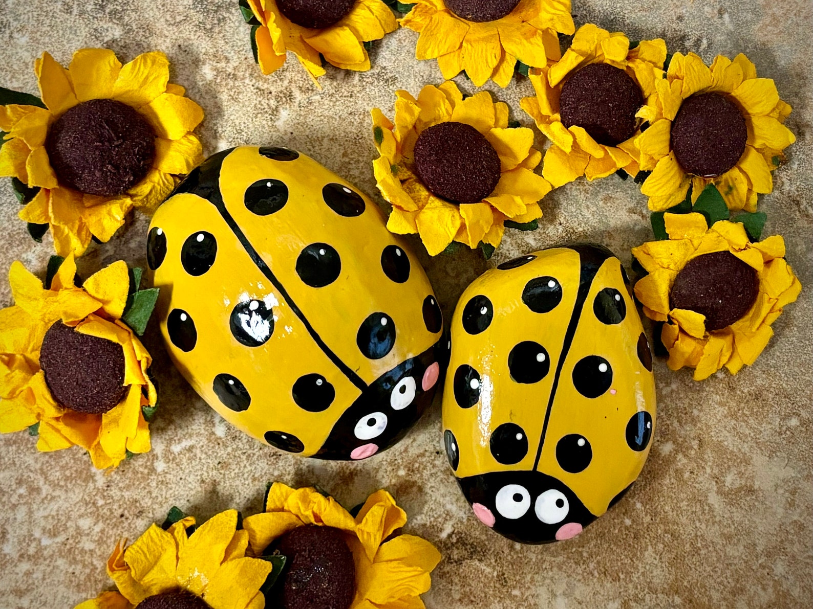 LADYBUG COUSINS, Baby Bugs, Hand Painted Rocks, Ladybugs, Garden Decor ...