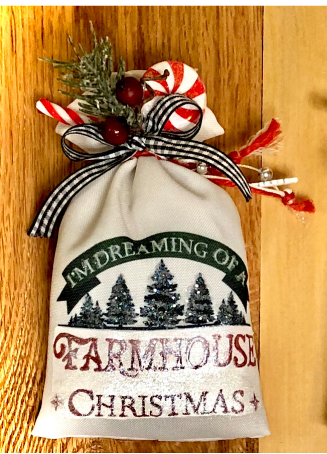 Mini Santa Bag, Farmhouse Christmas, Santa’s Sack - Etsy