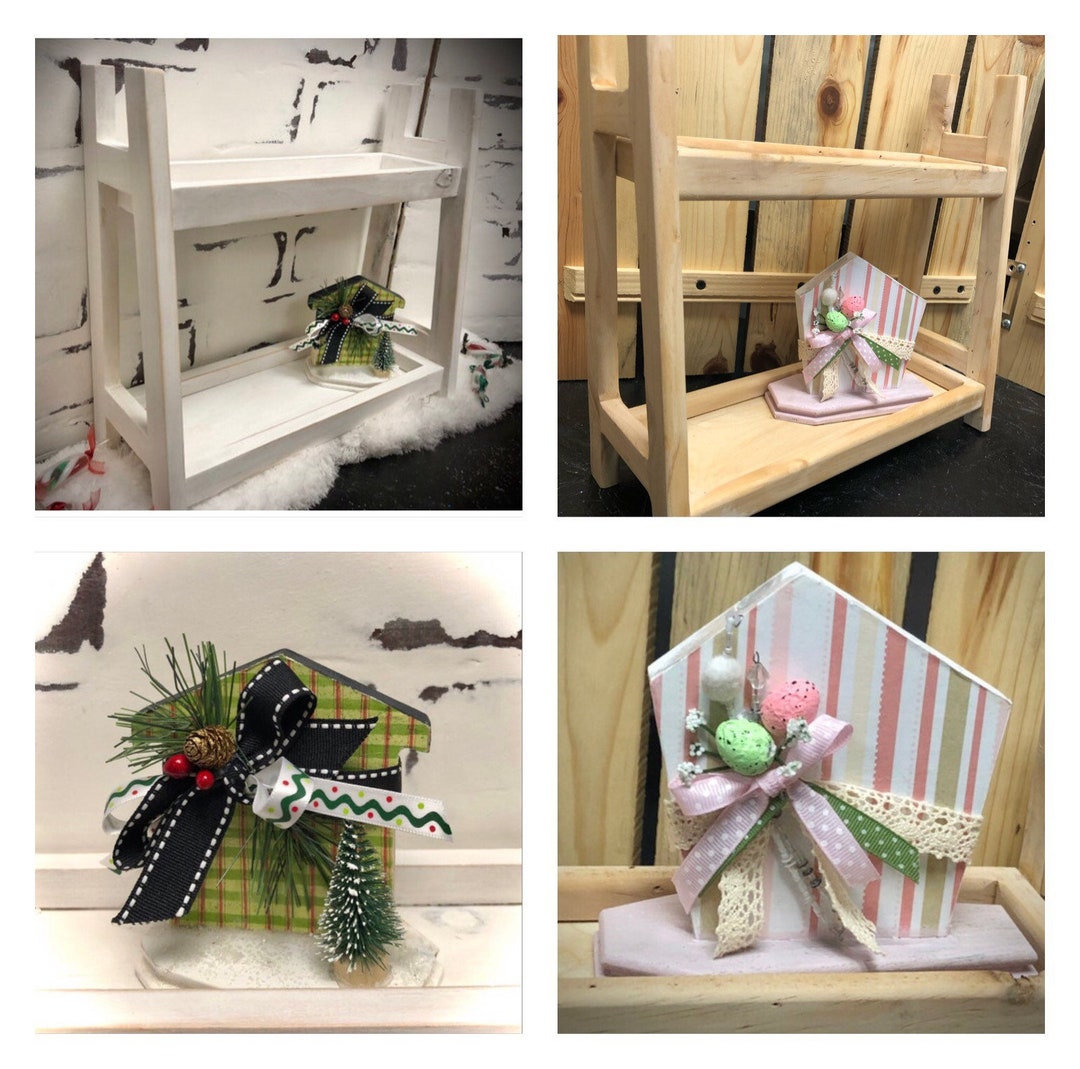 Tiered Tray, Wood Shelf, 2 Tiers,gift Set, Wall Shelf, Counter Top ...