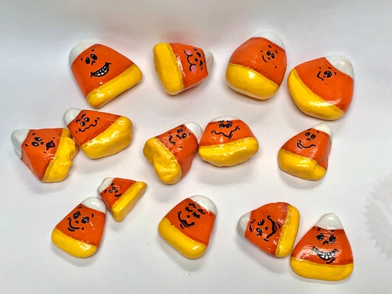 Candy Corn Painted Rocks - Mom. Wife. Busy Life.