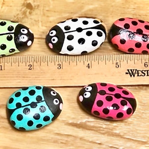 LADYBUG COUSINS, Baby Bugs, Hand Painted Rocks, Ladybugs, Garden Decor ...