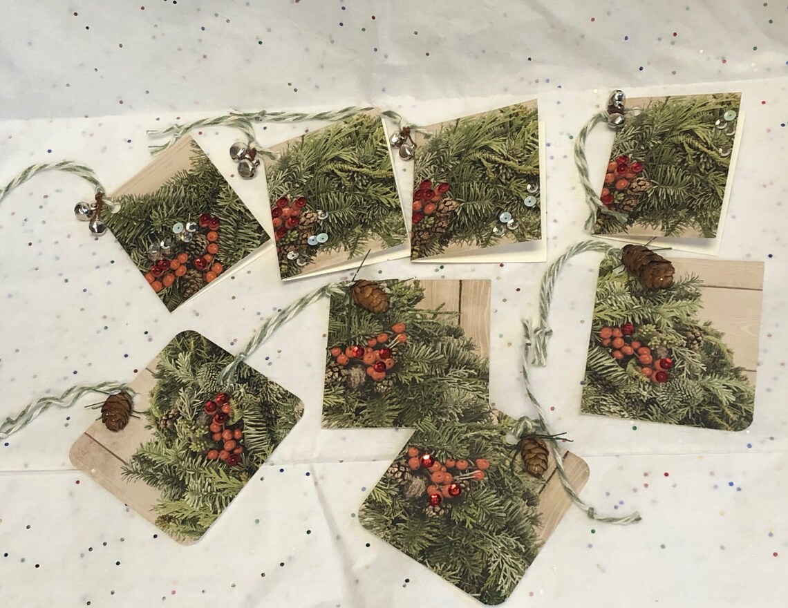 Christmas Tags, Hand Made Gift Tags, Embellished Tags, Winter Tags, up ...