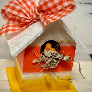 Candy Corn Birdhouses, Small Halloween House, Fall Decor, - Etsy
