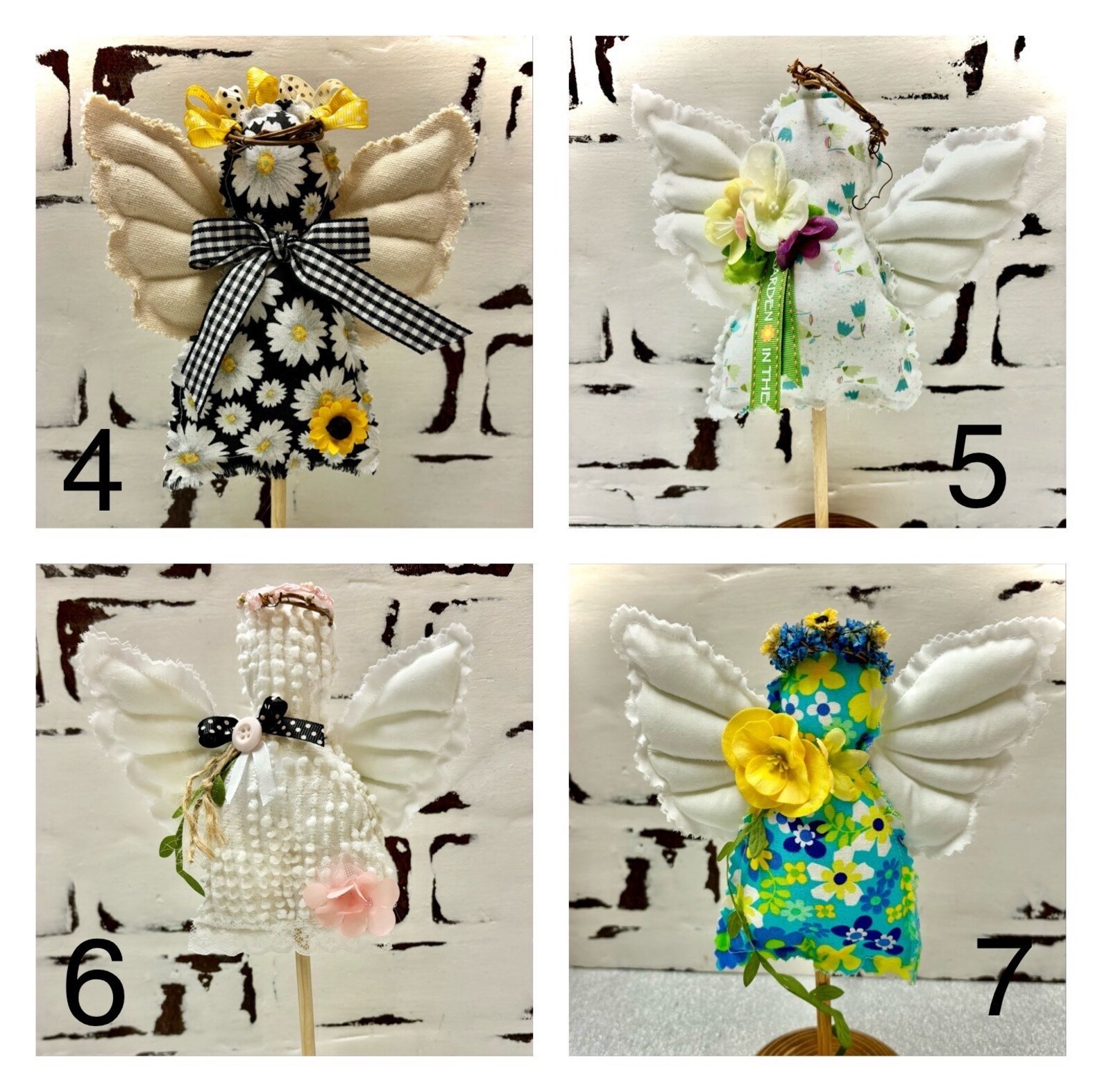 Angels, Garden Angels, on a Stand, Cloth Angel, Spring Decor. - Etsy