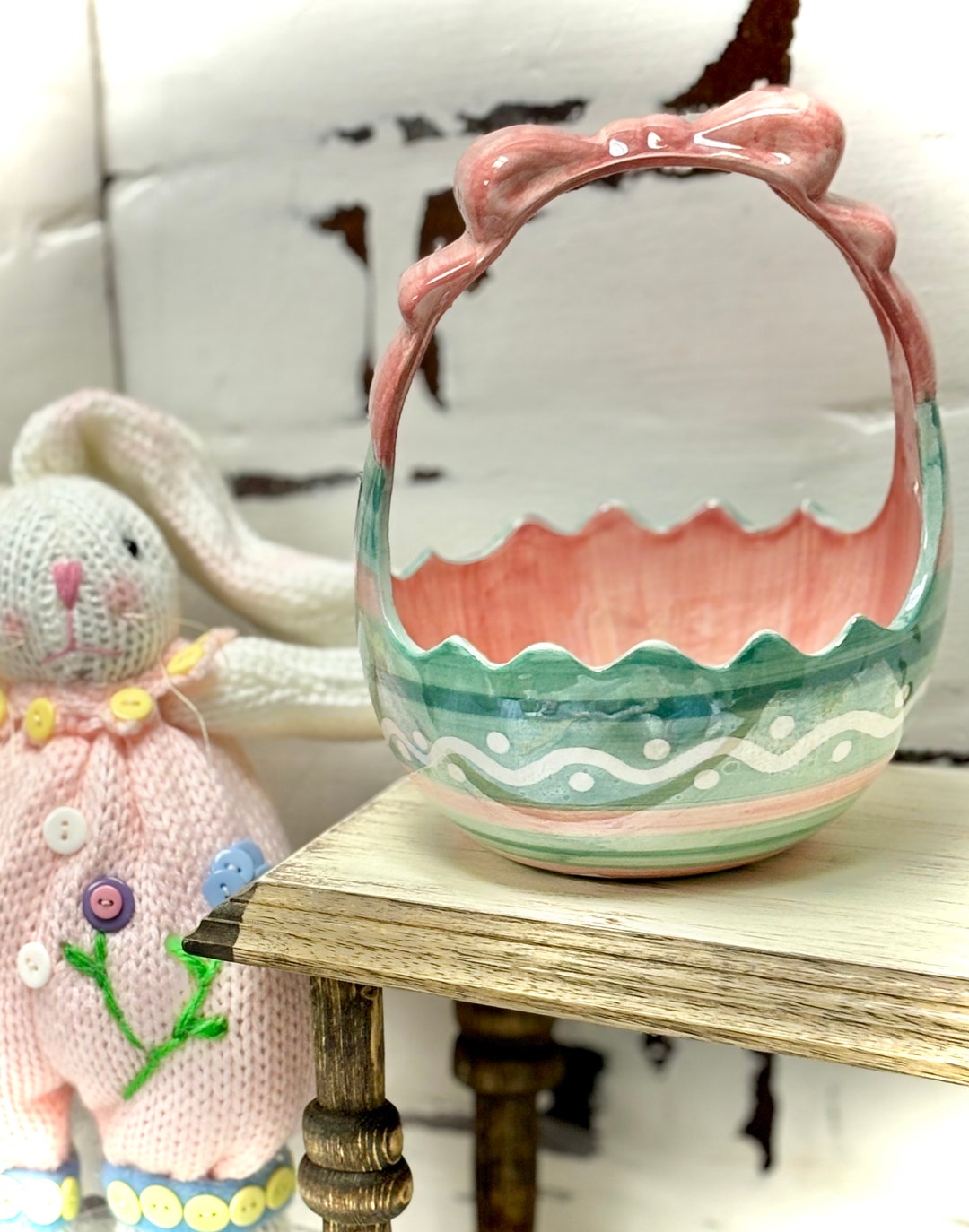 Ceramic Easter Basket, Easter Egg Basket - Etsy