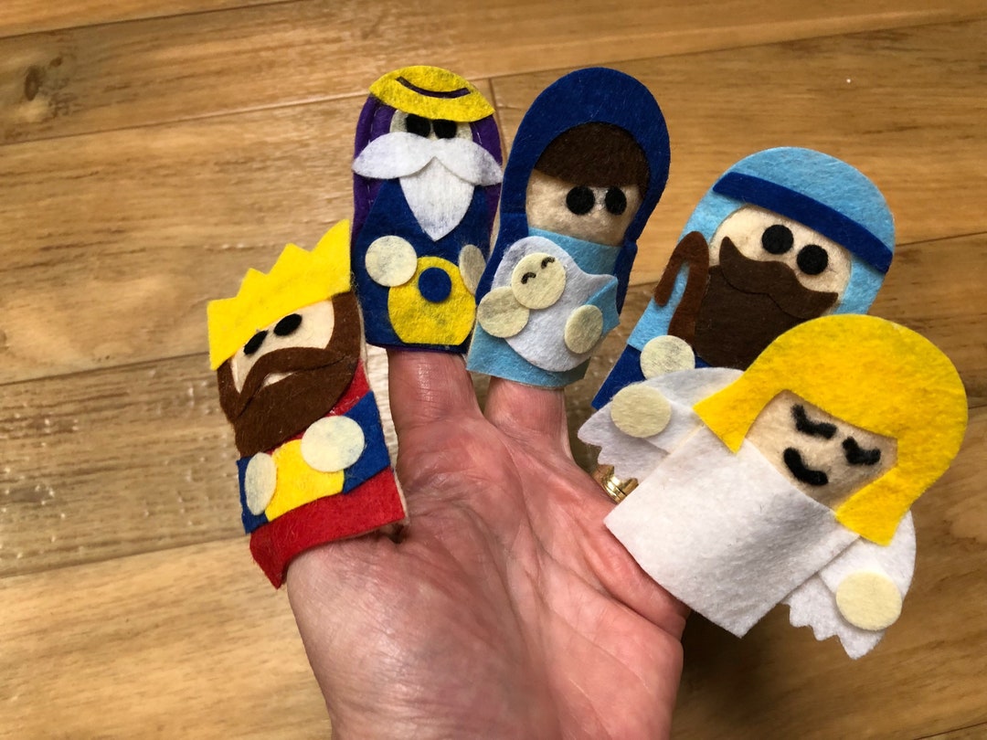 NATIVITY / 5 Piece Finger Puppet Set/ Kids Nativity - Etsy