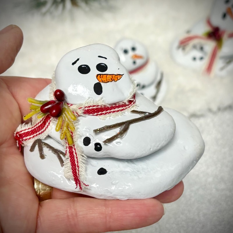 Painted Snowman Rocks - Etsy
