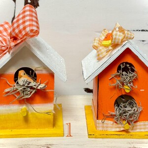 Candy Corn Birdhouses, Small Halloween House, Fall Decor, - Etsy