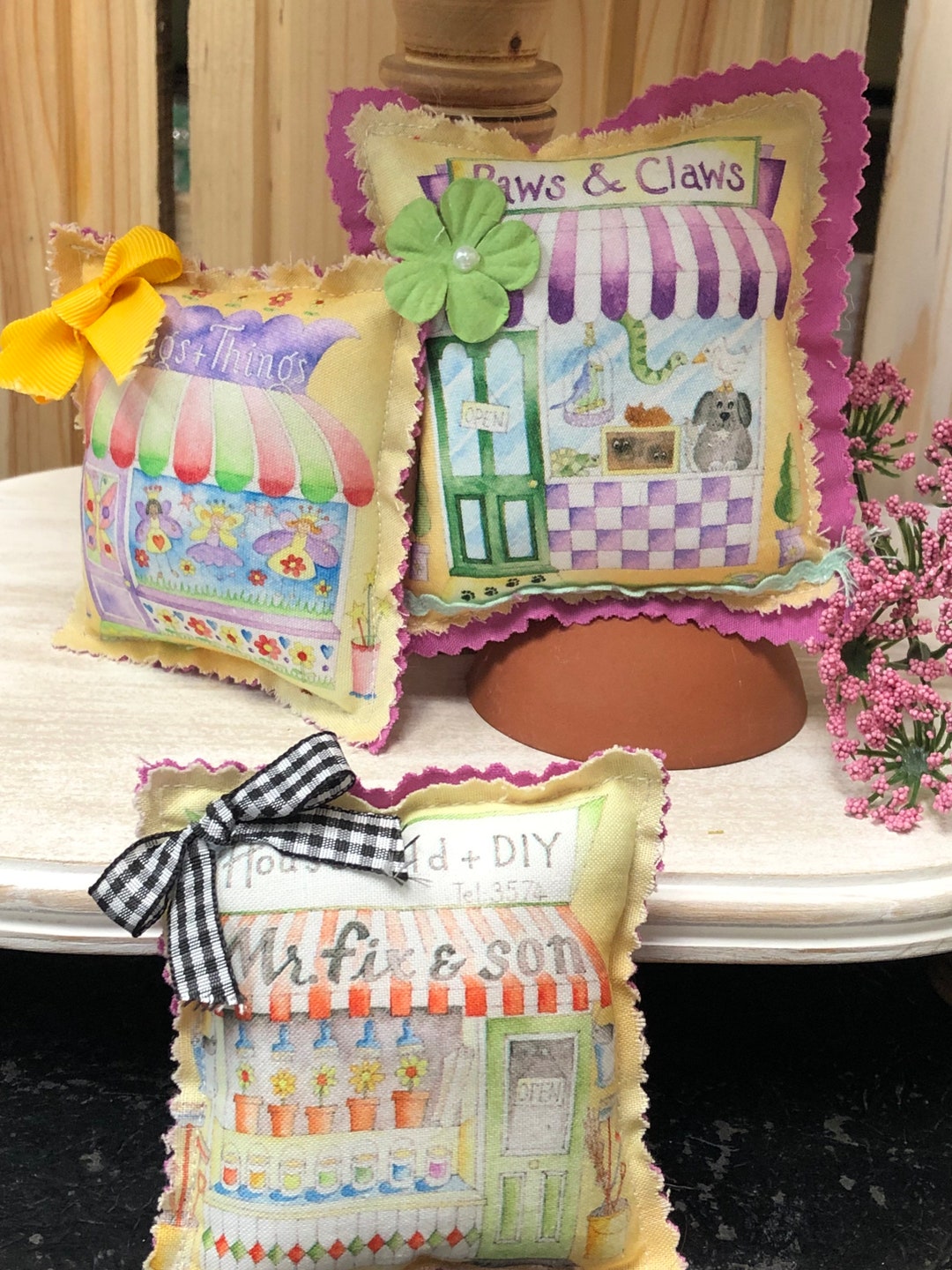 MINI PILLOWS, Tiny Pillows, Tiered Trays, Mini Town, Little Shops ...