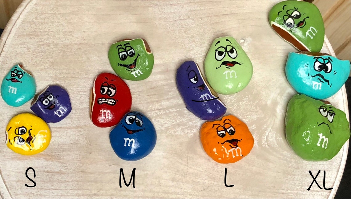 ROCK CANDY Handpainted Rocks Pebbles M&m Look Alike Faux - Etsy