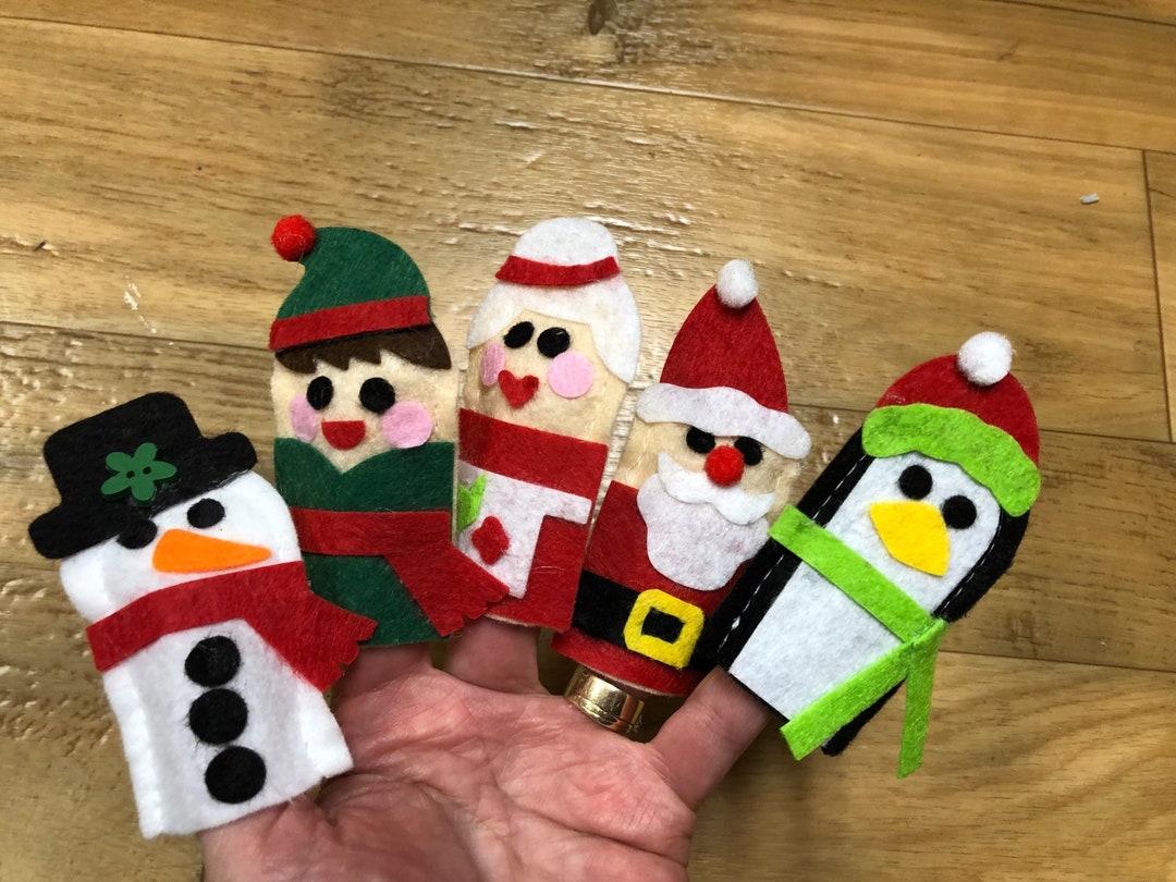 SANTA FINGER PUPPETS/ Christmas/ St. Nick/ Stocking Stuffers/ Quiet ...