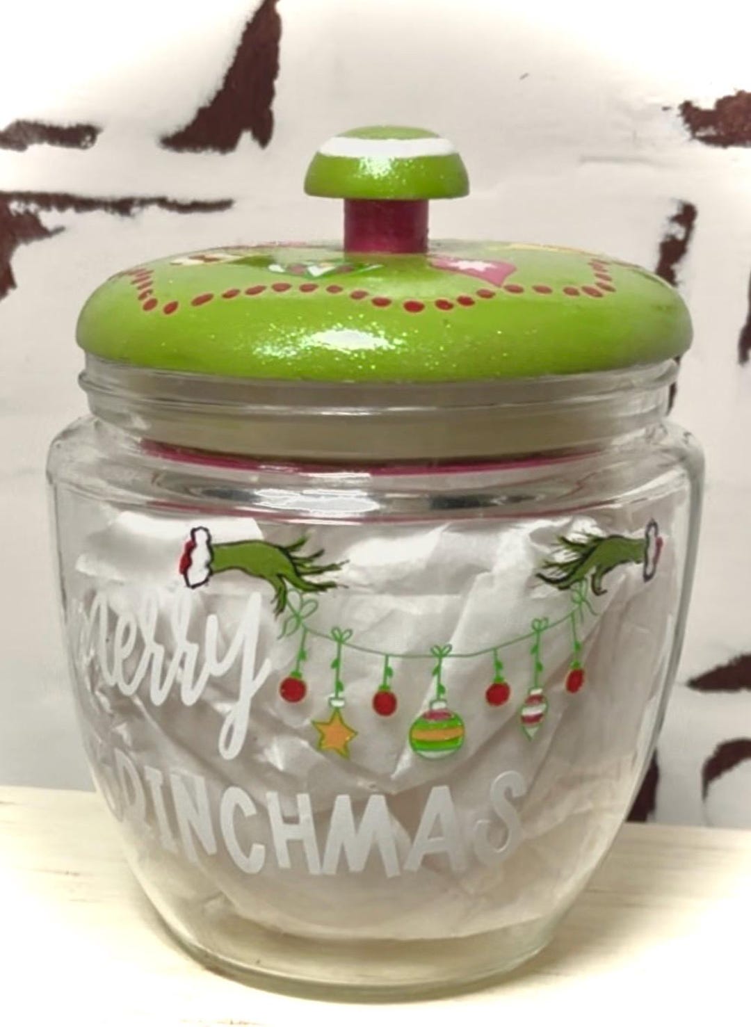Grinch Candy Jar, Cookie Jar, Merry Grinchmas, Hand Painted - Etsy
