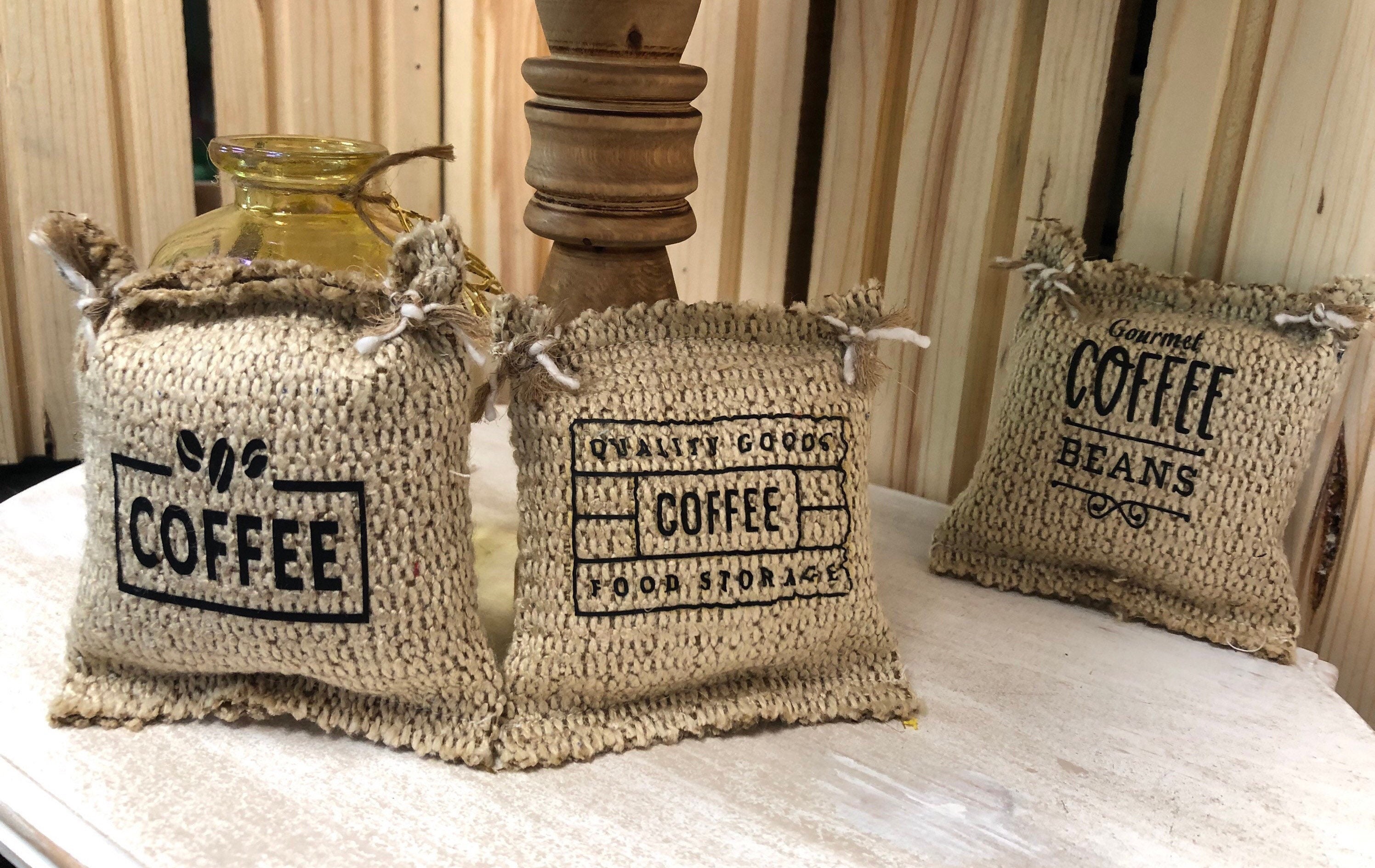 TINY BAG of COFFEE Sugar Sack Mini Coffee Pillows Faux - Etsy