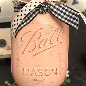 Mason Jar, Flower Arrangement, Pink Floral, Vintage, Farm House, Vase ...