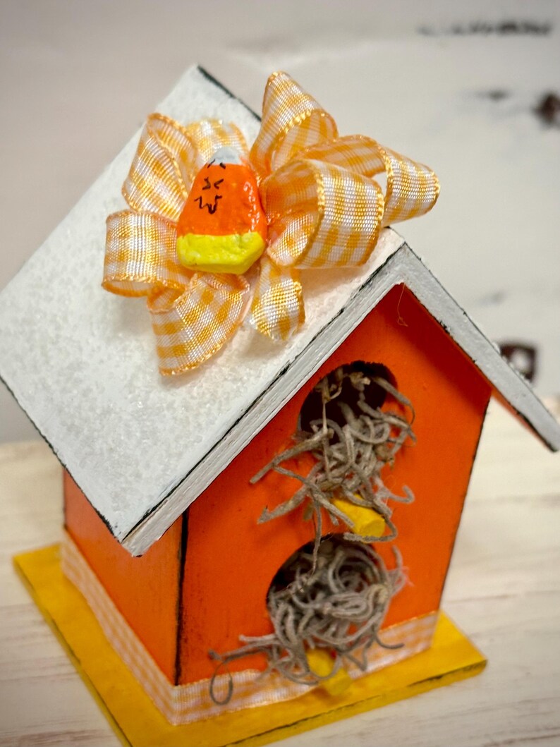 Candy Corn Birdhouses, Small Halloween House, Fall Decor, - Etsy