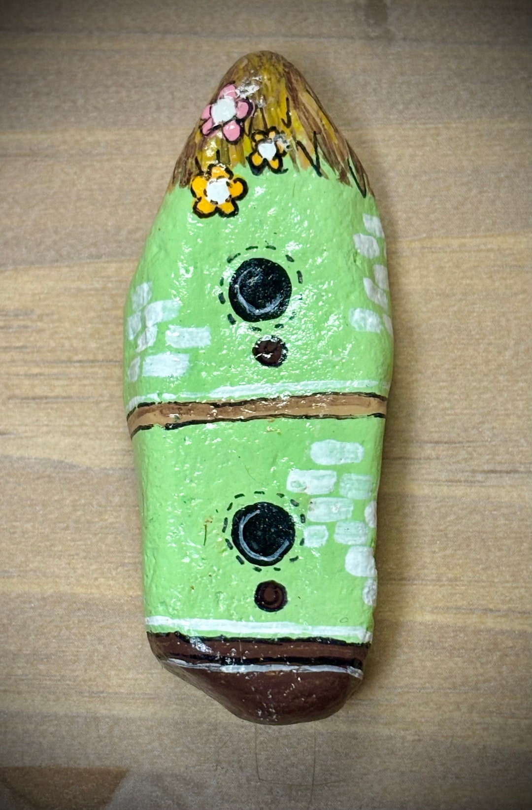 Painted Rock Birdhouse, Rock Garden - Etsy