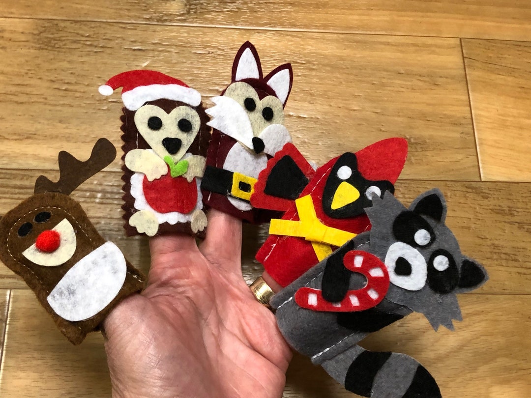 FINGER PUPPETS/ Christmas Animals/ Stocking Stuffers/ Quiet Toys ...