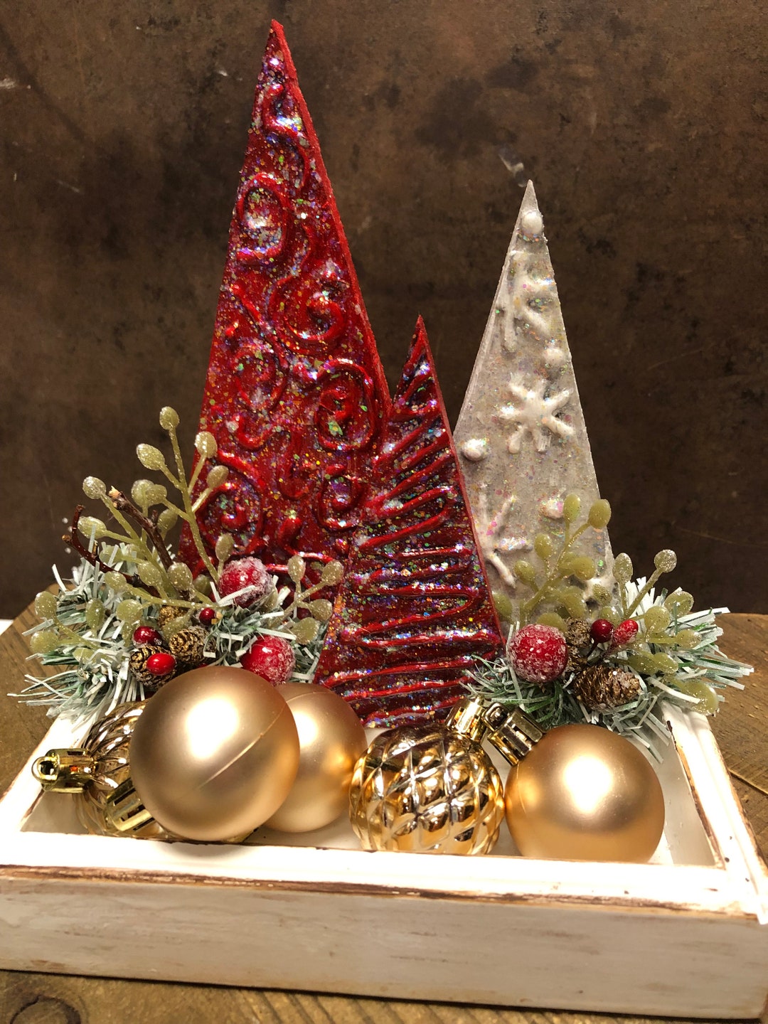 Christmas Tree Tray, Display Box, Candy Tray, Triangle Trees ...