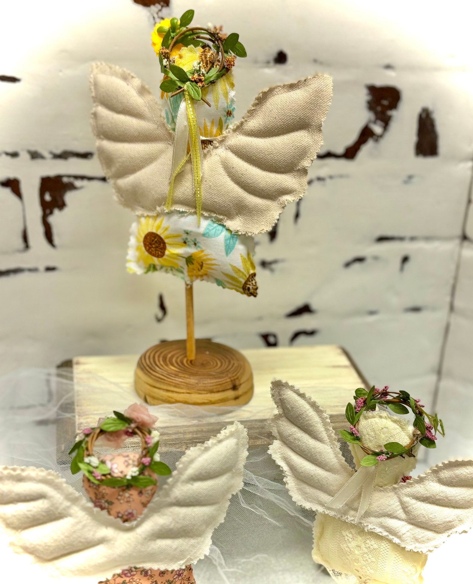 Angels, Garden Angels, on a Stand, Cloth Angel, Spring Decor. - Etsy