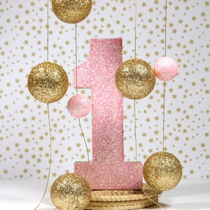 I Am One Birthday Decoration, Birthday Decor, Pink and Gold Birthday ...