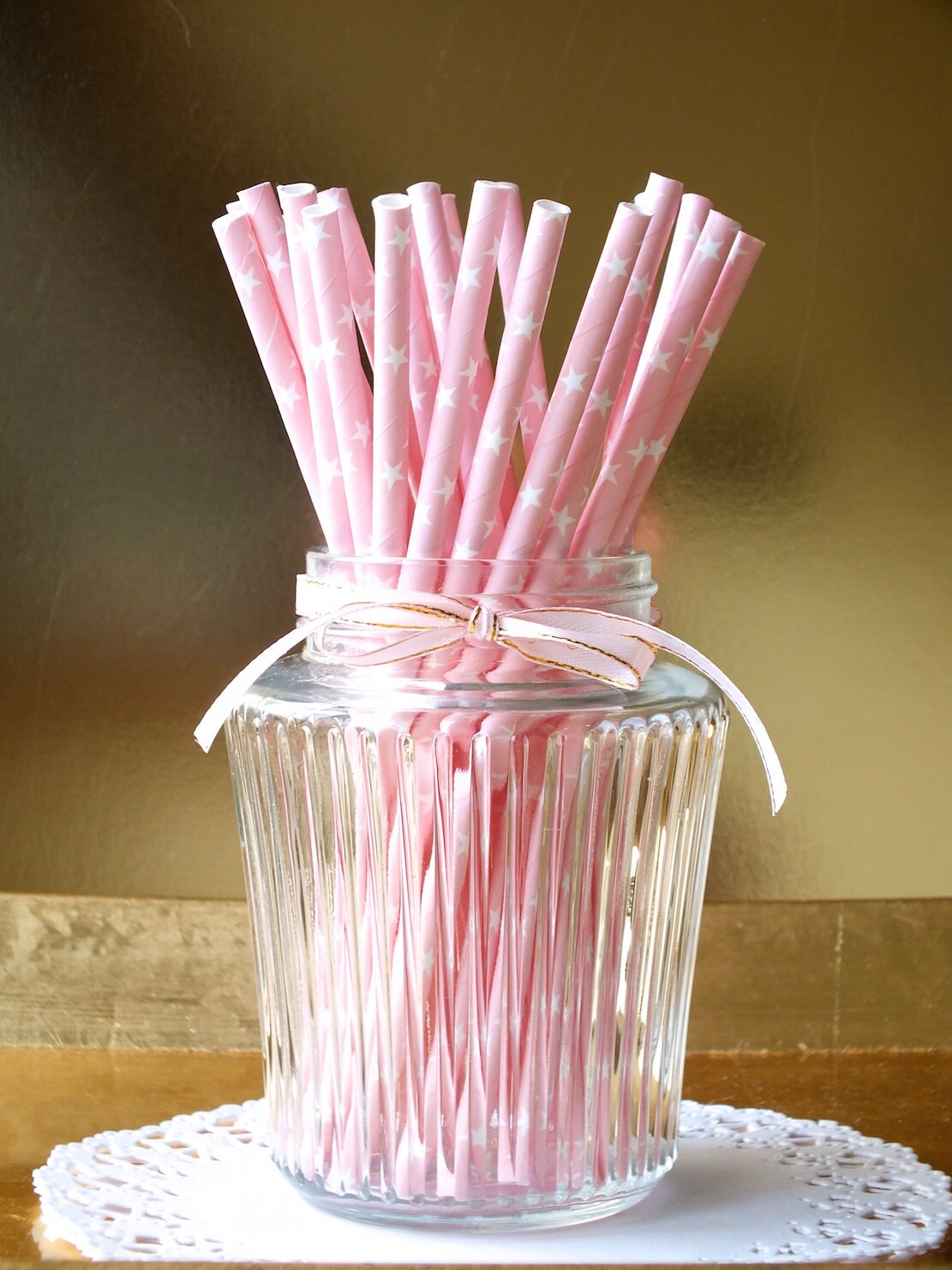 Twinkle Little Star Paper Straws Set of 25 Pink Birthday - Etsy