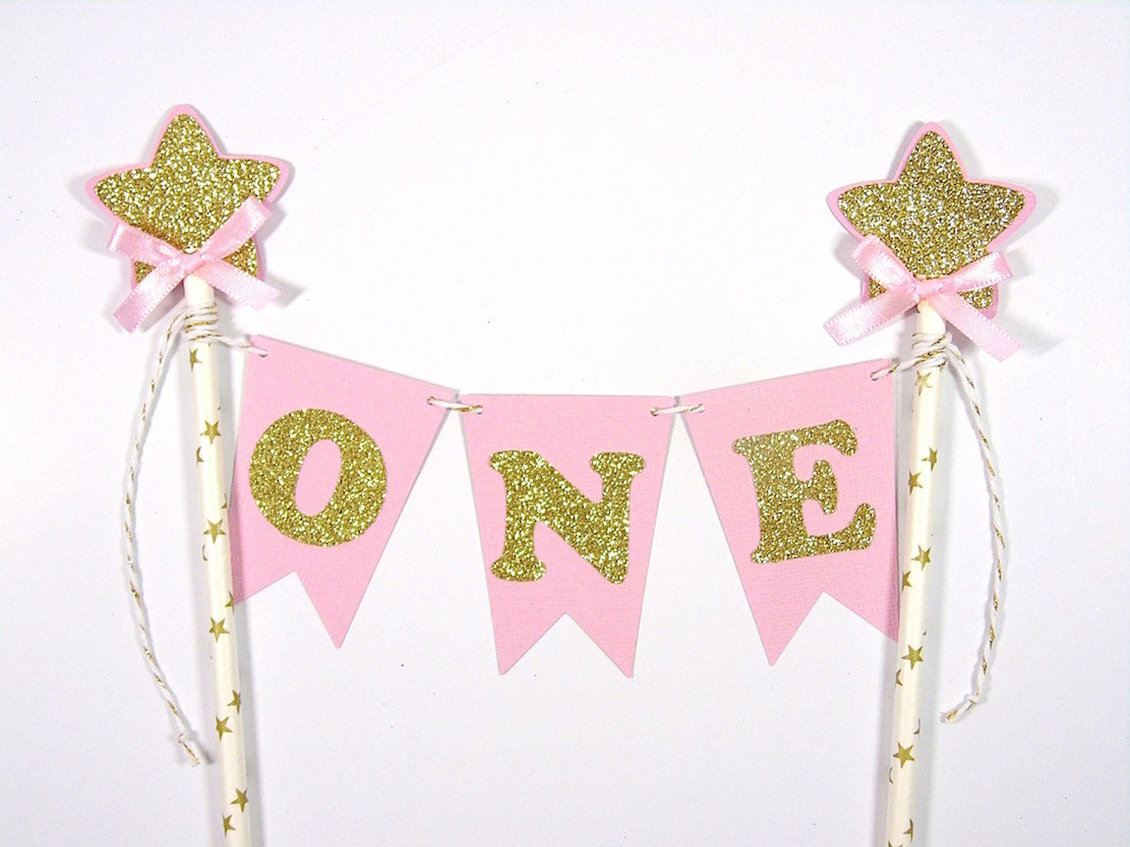 Twinkle, Twinkle Little Star Cake Topper, Gold and Pink, Gold and Blush ...