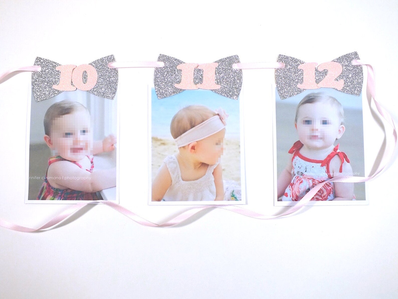 Bow Photo Banner 1-12 Months Banner Baby Girl First - Etsy