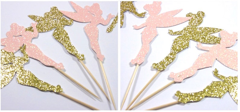 Fairy Cupcake Toppers Gold and Pink Gold and Blush | Etsy