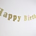 Happy Birthday Small Banner, Personalized Birthday Banner, Gold and ...