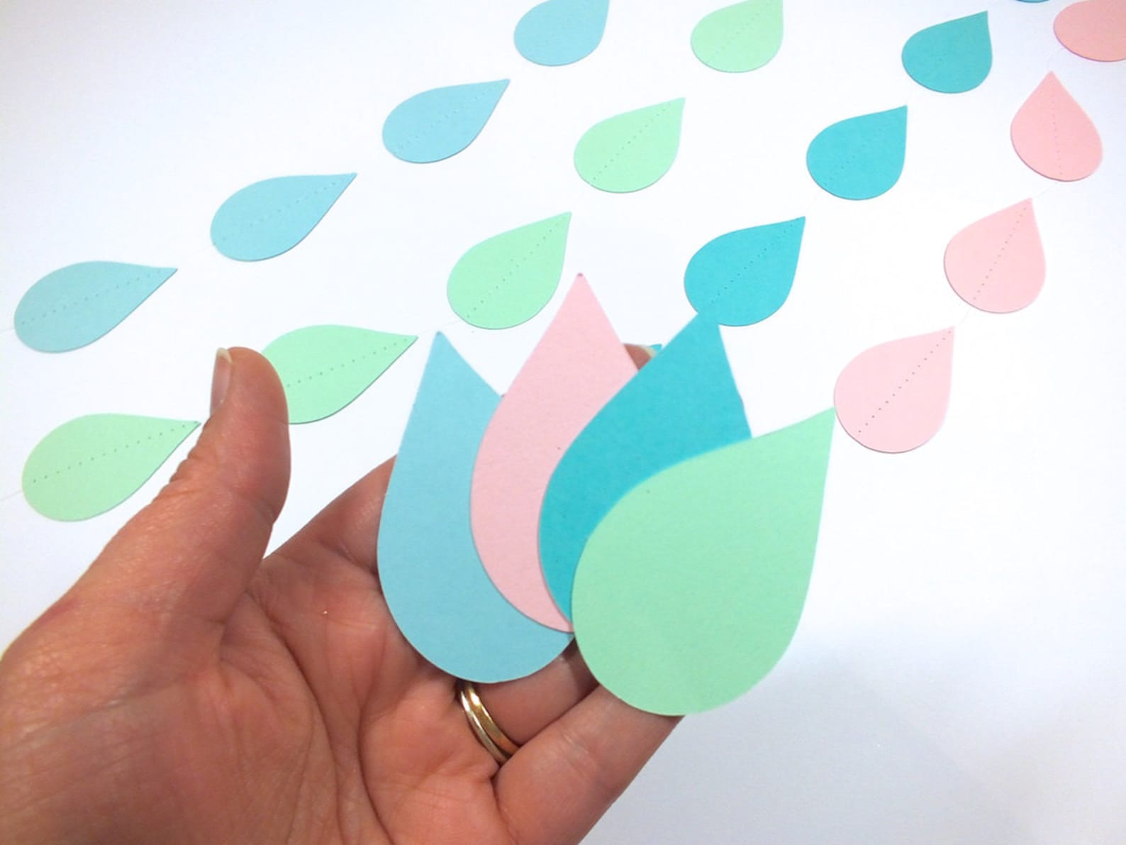 Little Rain Garland, Raindrops Garland, Baby Shower, Birthday Decor ...