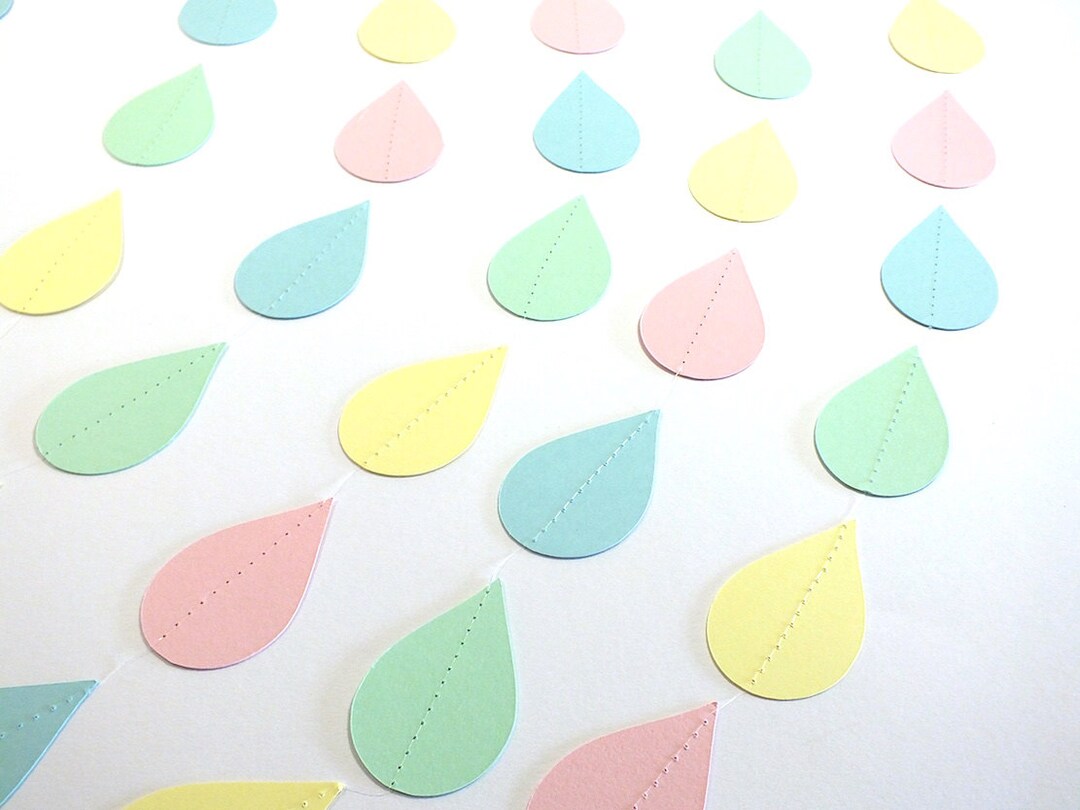 Little Rain Garland, Pastel Raindrops Garland, Baby Shower, Birthday ...